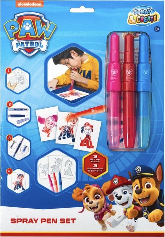 Paw Patrol Spray Pen Set - Inclusief 3 Spray Pennen - Blaaspennen Set ...