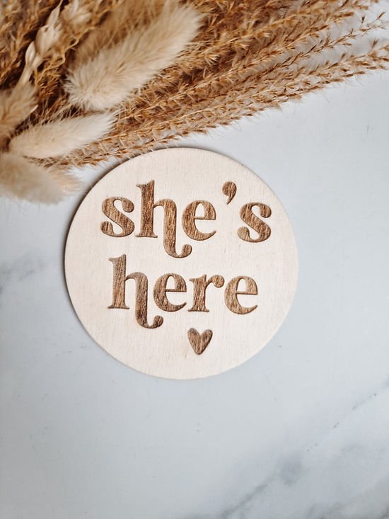 Geboortebord - He is here - She is here - Foto bord - Geboorte ...