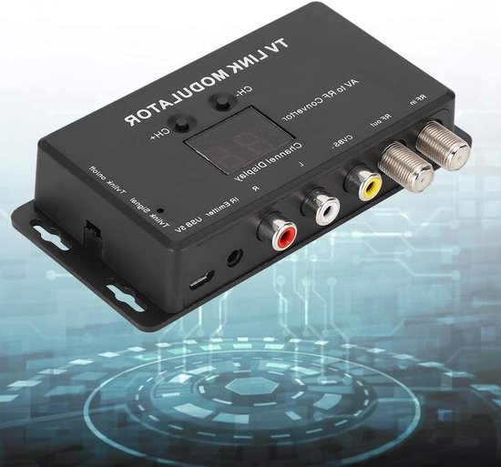 Miniatuur TV LINK Modulator AV naar RF Converter met IR Extender/UHF ...
