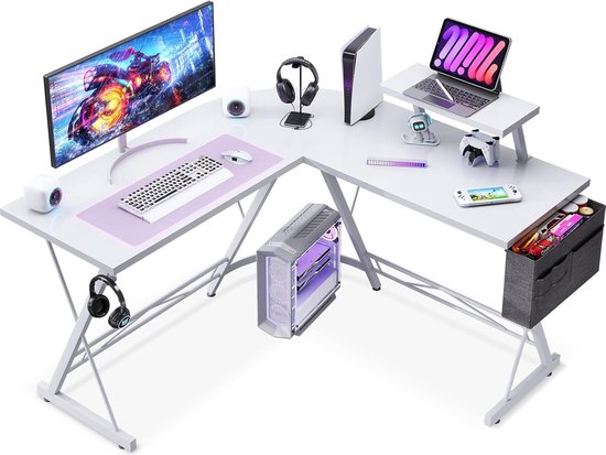 Gaming-tafel met monitorplank - Gaming bureau - L-vorm - 1 stuk ...