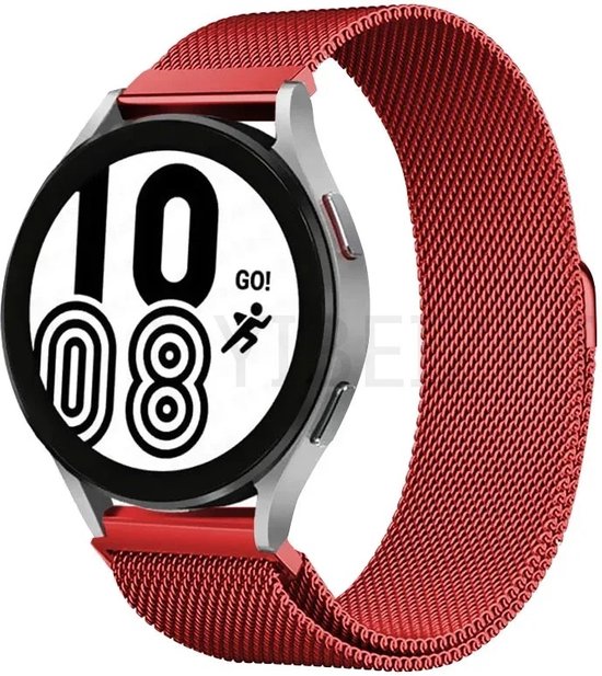 Rode Horlogeband: 20mm Universeel RVS Horlogeband Mesh Milanese Lus ...