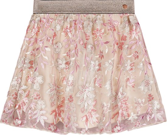 NoNo Zomer rok meisjes Roze - embroidery mesh - pailletten - Nele | bol