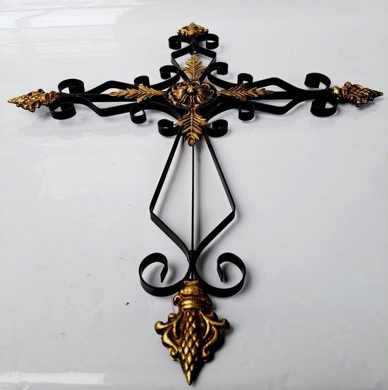 Metalen kruis groot model - DZ1631322 metaal en hoogte 61 cm - AN IRON ...