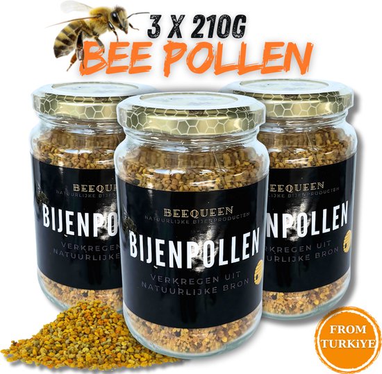 BeeQueen Natuurlijk Bijenpollen 3x210 gram - Natuurlijke Multivitamine 100% Natuurlijk... | bol