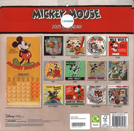 Calendrier Brochure Mickey Mouse 2025 30X30 | bol