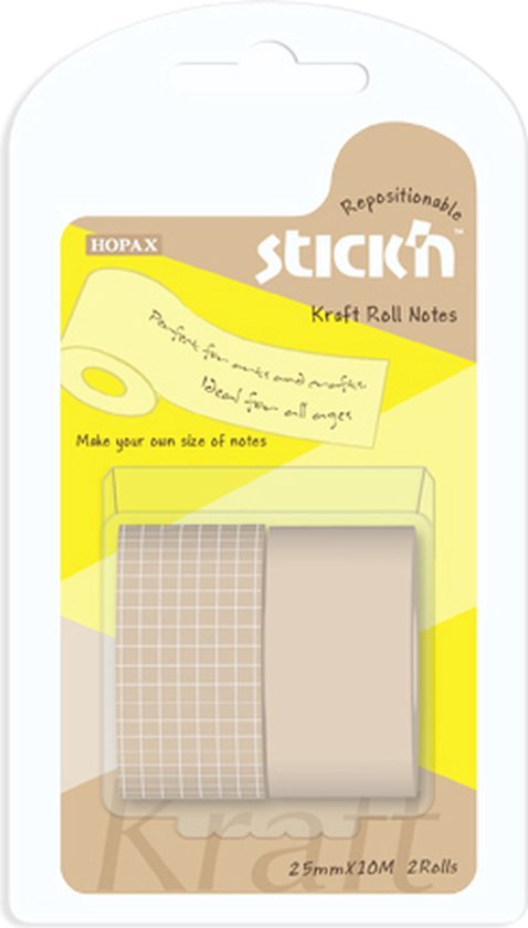 Stick'n - 2 Rollen - Dispenser - Verplaatsbaar - 25mm - 10 Meter ...