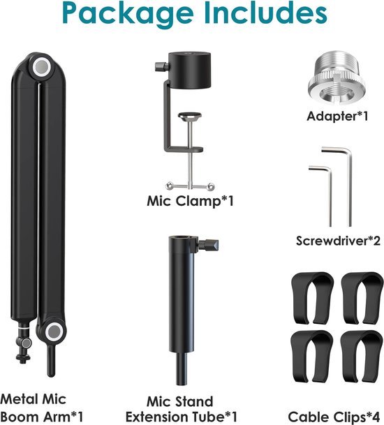 Microfoonarm Boom Arm Universele Mic Arm compatibel met Razer Seiren X ...