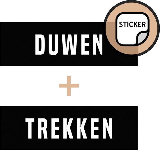 Deursticker set | "Duwen"/ "Trekken" | 14 x 4 cm | Zwart | Sticker ...