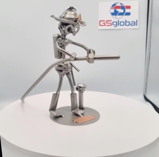 Brandweerman, metaal kunst, metaal beeld, brandweer, het best cadeau ...