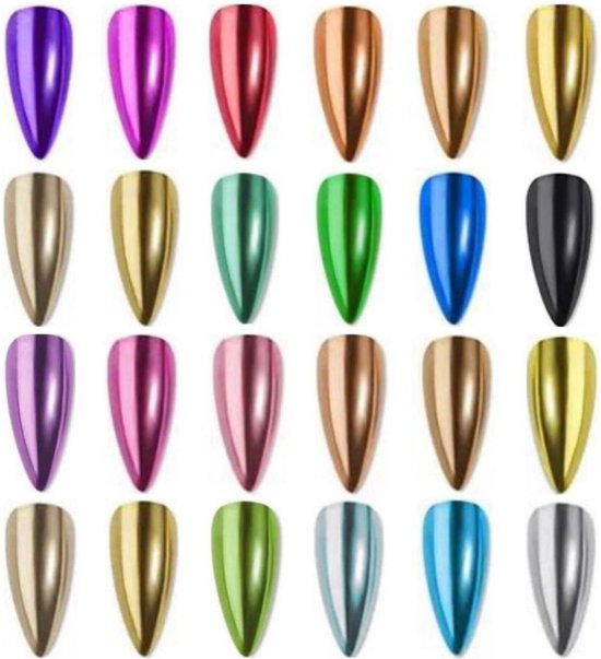 Goodbitz® - Chroom poeder voor nagels - 36-delig - Chroom nagels ...