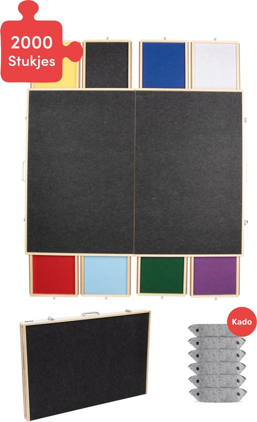 Diydash Puzzeltafel XL Met Opbergsysteem - 2000 Stukjes - 8 Gekleurde ...