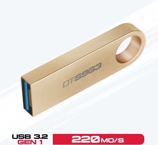 Kingston DataTraveler SE9 G3 USB-stick – 64 GB – Goud – USB-A 3.2 Gen 1 ...