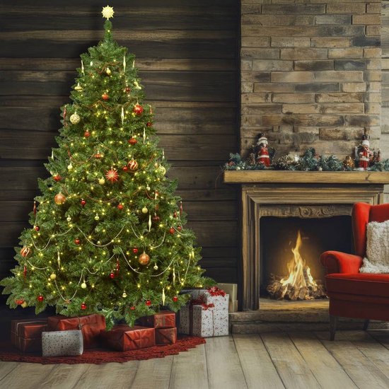 Yolo-deals - Nordmann kunst kerstboom 180cm - incl. LED verlichting | bol