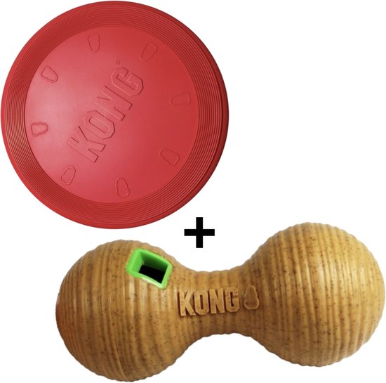 Combideal Kong Bamboo Feeder Dumbbel voerbal 20,5x8,5x8,5 cm + Kong ...