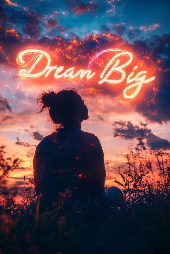 Dream Big Poster | Droom Groot Poster | Tekst Poster | Quote Poster | Meisje Poster |... | bol