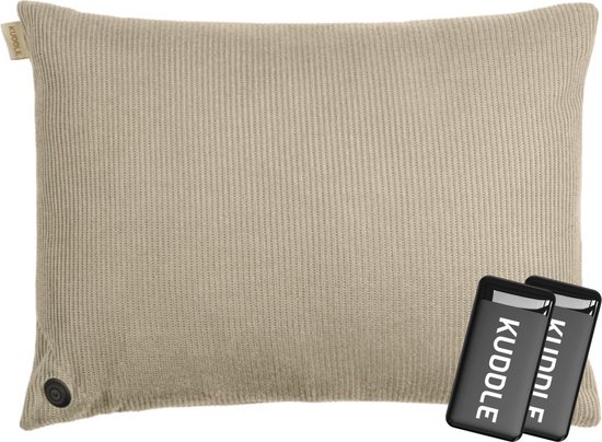 Kuddle Warmtekussen Oplaadbaar - Gebreid 'Sand Beige' 45x60cm - Draadloos & Elektrisch... | bol