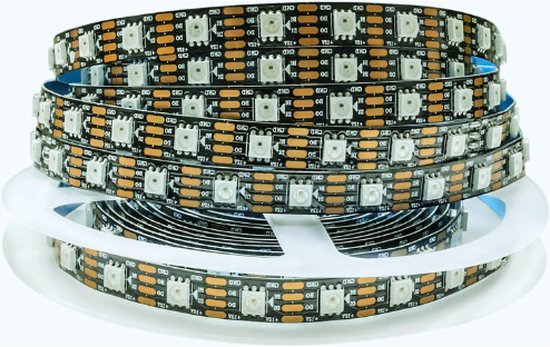 12V WS2815 LED Strip Light - 5 m RGB - Dual Signaal LED Pixel Strip ...