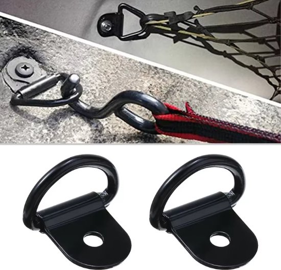 TLVX 2 stuks Sterke Sjorring Zwart 20x36mm – Ring Anker met Schroefgat ...
