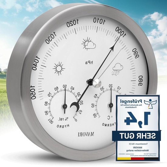 Regenmeter Analoog Weerstation roestvrij stalen frame modern design ...