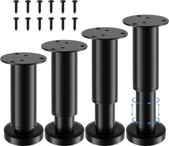 4 stuks verstelbare hoogte meubelpoten 7,08-11.8 inch, upgrade onder ...