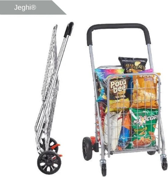 Jeghi® Opvouwbare Boodschappentrolley - Winkelkar - Winkeltrolley ...