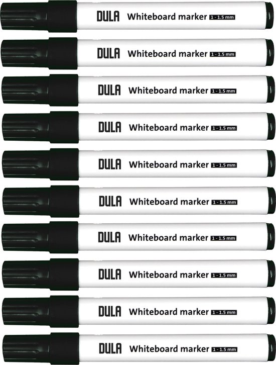 DULA Whiteboard stiften zwart - Whiteboard marker - 1 - 1.5 mm ronde ...