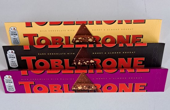 toblerone 3 smaken trio verpakking 300 gram chocolade repen | bol