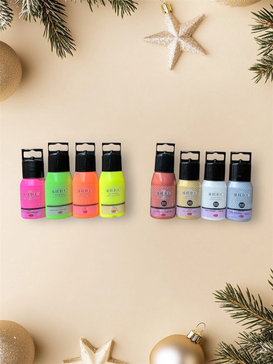 Artdeco Metallic - Neon Dimensional Paint Set 8 x 50 ml, Set van 8 ...