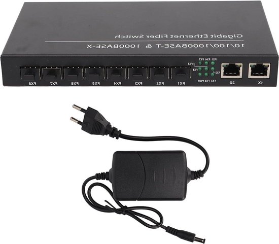 Gigabit Ethernet Fiber Switch 10/100/1000M RJ45 Netwerkpoorten - Fiber Media Switch 2... | bol