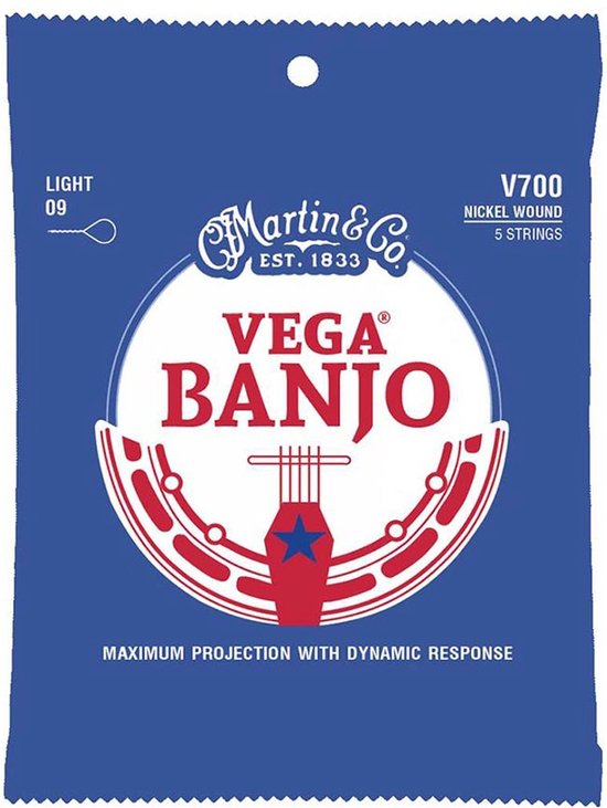 Martin & Co V700 snaren set 5-snaar banjo, light, 009-010-013-020-009 | bol