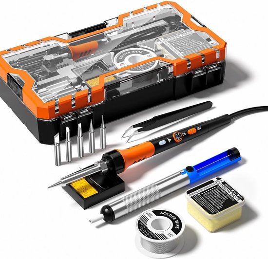 Soldeerbout Set - Soldering Iron 60W Instelbare Temperatuur 200-450 ...