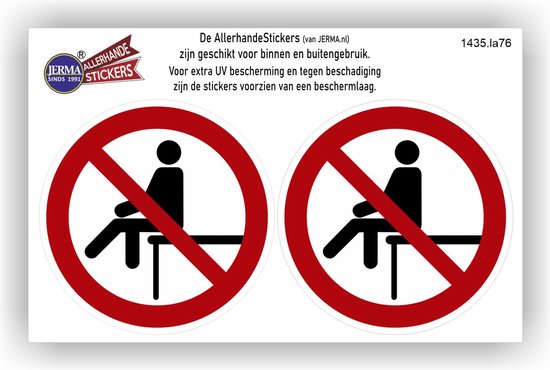 Niet op gaan zitten sticker set 2 stuks | bol