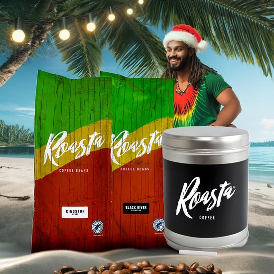 Roasta Coffee Kerstpakket 2KG Koffiebonen - Kingston Lungo & Black River Espresso... | bol