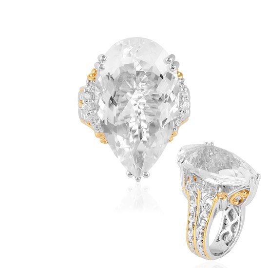 Madagaskar witte kwarts 925 zilveren ring, 19ct | bol