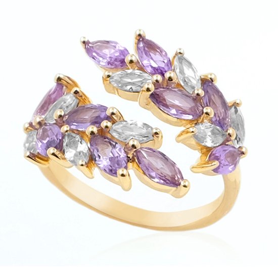 Gouden ring met Onverhitte Purper Saffieren | bol