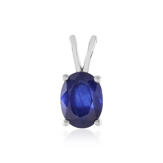 Zilveren hanger met een Madagaskar Blauwe Saffier | bol