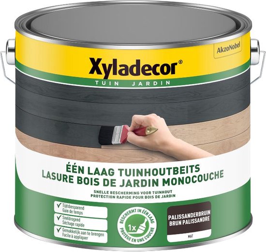 Xyladecor Één Laag Tuinhoutbeits - 2.5L - Palissanderbruin | bol