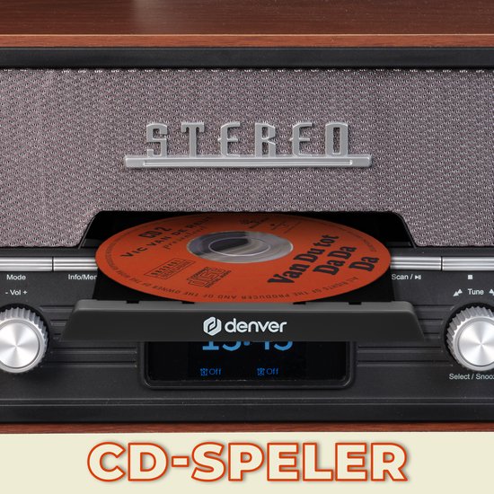 Lecteur CD Denver DAB Radio - Radio Rétro - Bluetooth - DAB+/ FM - CD ...