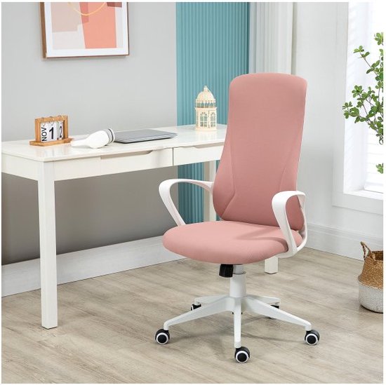 Roze Bureau Stoel met Kantel Functie en Verstelbare Hoogte in ...