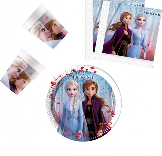 Frozen Feestpakket - 8 Borden - 8 Bekers - 20 Servetten - 8 ...