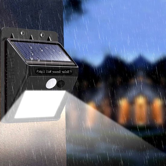 Krachtige LED Solar Sensor Wandlamp –IP65- 30 LEDs-Slimme, Waterdichte ...