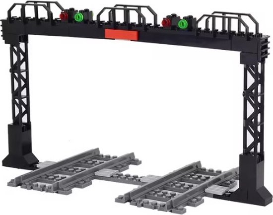 bouwblokjes dubbelspoor seinpost voor Mould King en Lego treinbaan ...