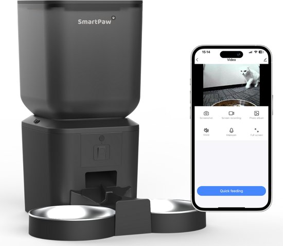 SmartPaw SmartCam - automatische voerbak kat - voerautomaat kat - voerautomaat... | bol