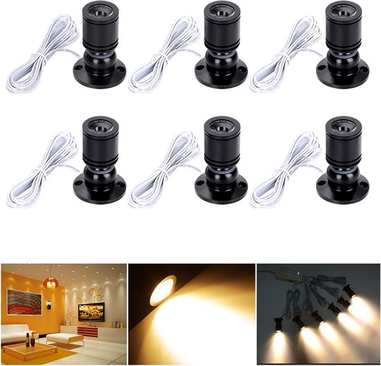 Set van 6 mini - led - inbouwspots - minispot - inbouwverlichting - led ...