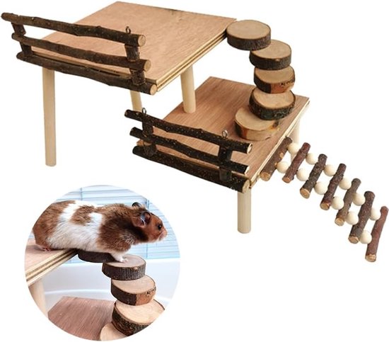 Inovra ® Hamster houten ladder, speelgoed, hamstertrap, brug ...