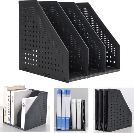 Opvouwbare Tijdschriftenhouder voor Bureau - Organizer met 3 ...