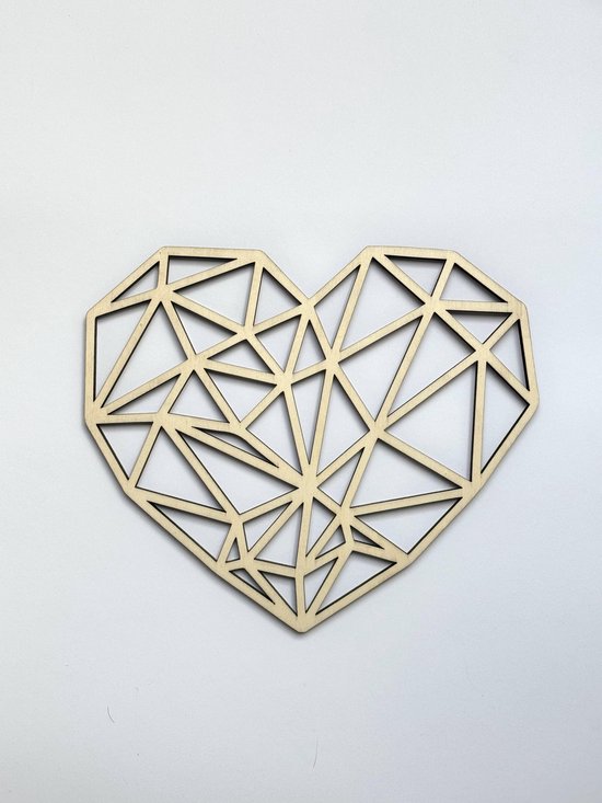 Geometrisch Hart Wanddecoratie – 29x24 cm – Moderne en Stijlvolle ...