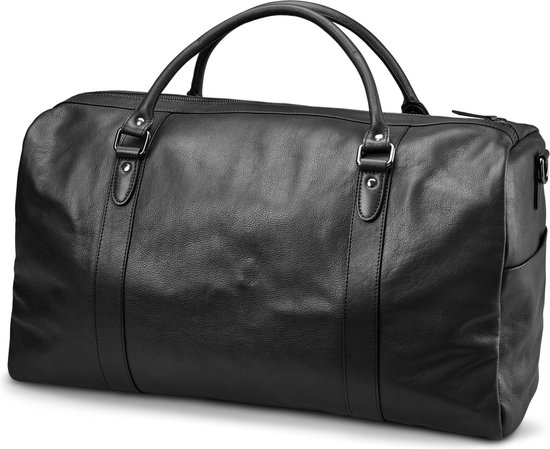 Lucleon - Heren - Zwart Leer Duffeltas | bol