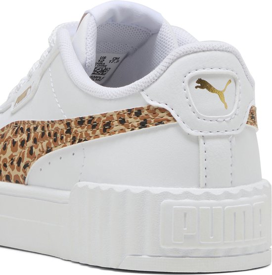PUMA Carina 3.0 Animal PS Meisjes Sneakers - PUMA White-Light Sand-PUMA ...
