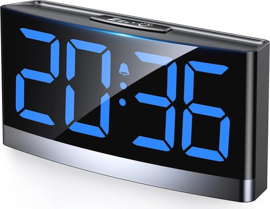 Digitale Nachtklok met Blauwe LED Cijfers - Wekker voor Diepe Slapers ...